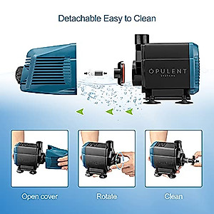 OPULENT SYSTEMS 1100GPH 92W Submersible Pump (4125L/H) Ultra Quiet Water Pump with 10FT Long Power Cord for Fish Tank, Pond, Aquarium, Statuary and Hydroponics