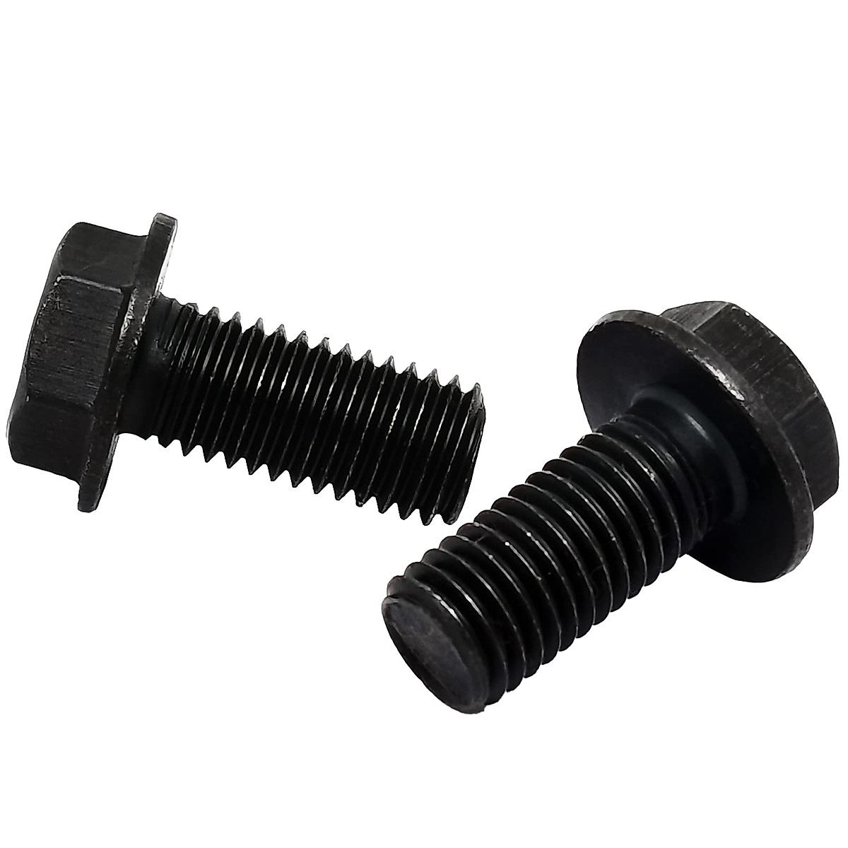 Black Carbon Steel Hex Flange Bolts Left Hand Thread,Bottom Bracket Flanged Axle Bolt,Crank Bolts,M7 Thread,Length 15mm (20 Pcs)