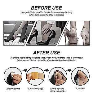 Heel Pads for Shoes That are Too Big - 4 Pairs Foamed Cotton Heel Cushions for Pain Relief & Tighter Fit - Heel Grips for Men Women's Shoes (Pale Apricot)