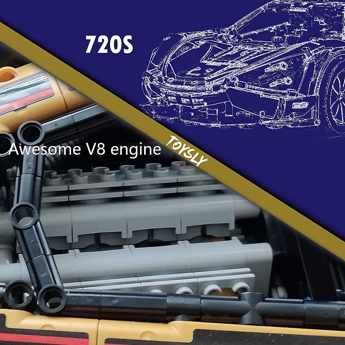 TOYSLY Technique Building Block Set for Adults, Model Cars Kits to build and 720 MOC Building Kits and Engineering Toy for teens, 1:8 Scale Race Car Model (3149 PCS)