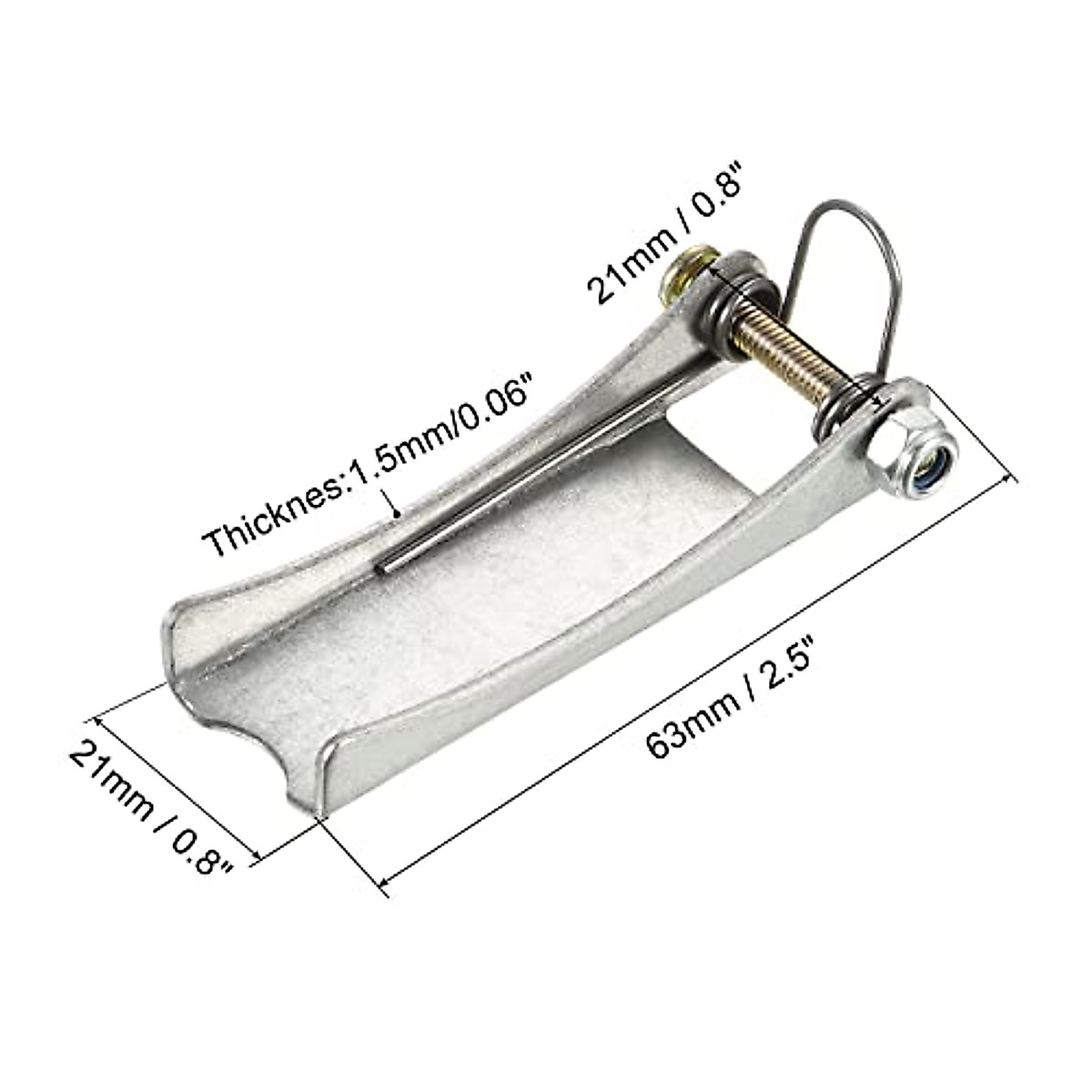 PATIKIL 2.5 Inch Replacement Hooks Latch, 2 Pack Metal Towing Receiver Hitch for Clevis Hook Trailer, Silver