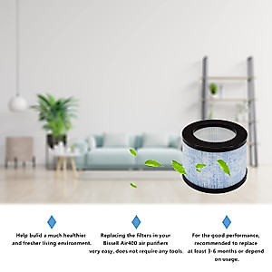 True HEPA Replacement Filter, Air Filter Replacement Compatible with Intelabe EP1080 Air Purifier, 2 Pack