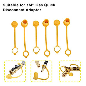 Guofulda 1/4" Quick Connect and Disconnect Dust Cap, Propane Natural LP Gas Plug Cover, Soft Rubber Port Plug and Dust Cap(Pack of 6)