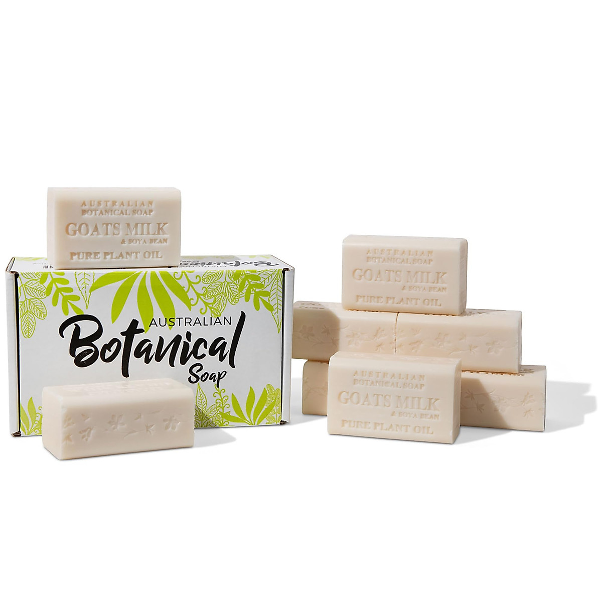 Australian Botanical Goat Milk Soap Set 6.8 OZ Bars, Pack of 8, Triple Milled Bar Soap with Soya Bean Oil and Organic African Shea Butter, Natural Soap for all Skin Types, Packaging May Vary