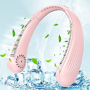 Neck Fan, 6000mAh Portable Fan Personal Fan Hands Free Bladeless Neck Fan 3 Speeds Adjustment 360° Cooling USB Wearable Fan Rechargable Hanging Neck Fan for Women, Men, Office, Travel, Outdoor