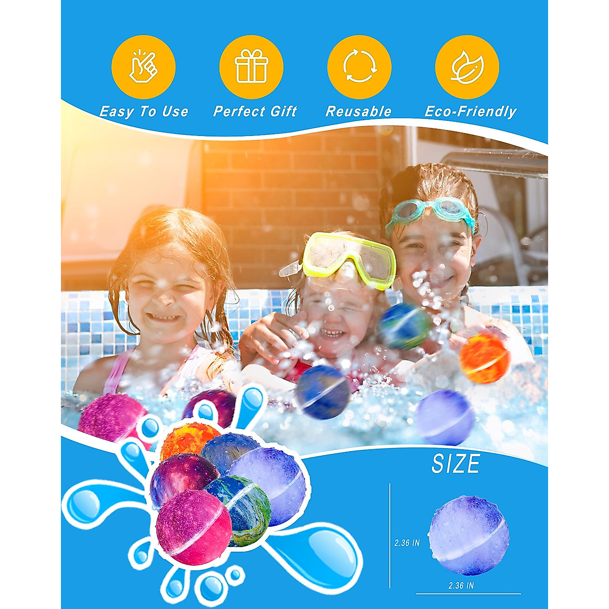 Reusable Water Bombs[2024 NEWdesign]Magnetic Water Balloons Quick Fill Self Sealing Summer Water Balls Outdoor Games Toys Activities for Kids/Teens/Boys/Girls/Pool/Backyard Fun