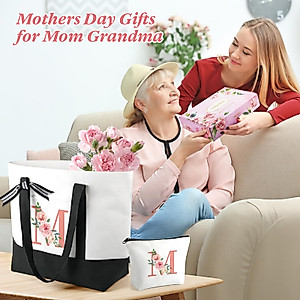 TRSODD Birthday Gifts for Women Mothers Day Gifts for Mom Wife Grandma Daughter Sister Teacher Appreciation Large Tote Bag and Makeup Bag B