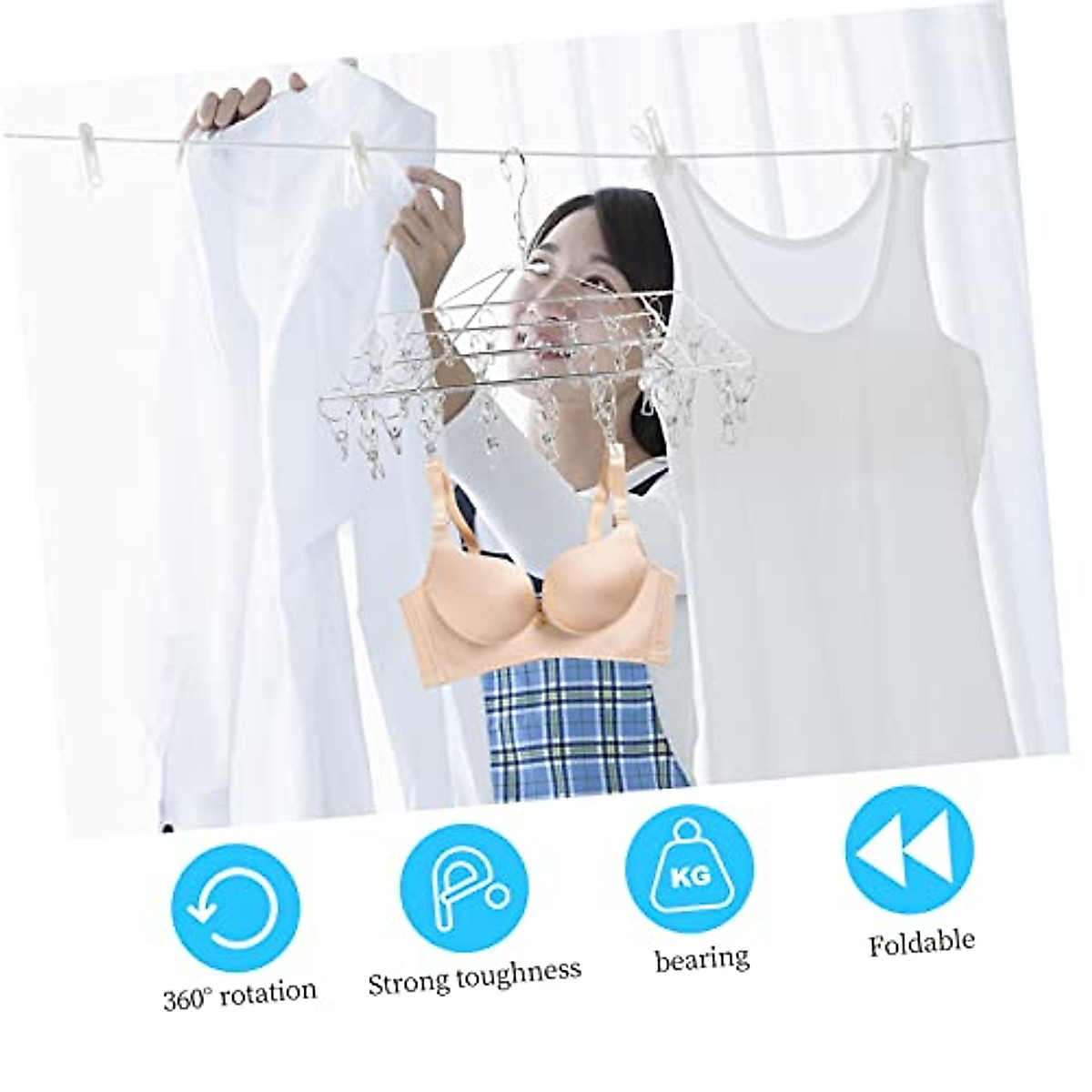 Zerodeko 3 Pcs Drying Rack Underwire Bra Towel Bra Hanging Clothes Drying Rack Laundry Hanger Clips Sock Drying Clip Clothes Hanger Laundry Rack Multi-Purpose Hanger Socks Rack Single Layer