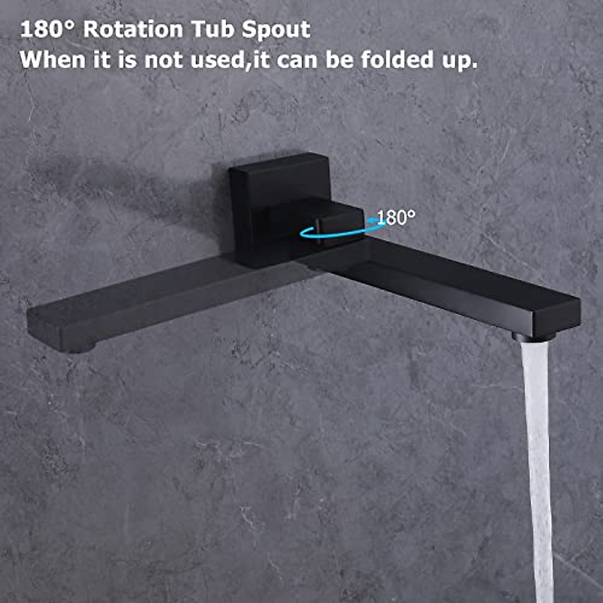 Wall Mount Tub Faucet with Extra Long Tub Spout,Single Handle Tub Filler Faucet with Brass Rough-in Valve,Matte Black