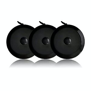3 Pack Tape Measure Retractable Measuring for Body Fabric Sewing Tailor Cloth Knitting Craft Weight Loss Measurements Retractable Black Dual Sided Tape Measure Body Measuring 60-inch 1.5 Meter