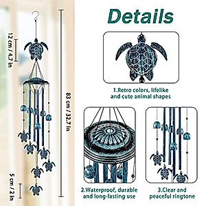 LESES Wind Chimes Sea Turtle Wind Chime for Outside with 4 Aluminum Tubes, Windchimes Outdoors Clearance Home Garden Patio Decor Memorial Wind Chimes for Mom Grandma Unique Birthday Festival Gifts