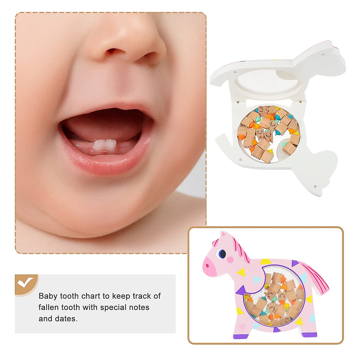 20pcs Boxes Children's Tooth Box Baby Bottles Newborn Teeth Tooth Storage Deciduous Tooth Case Baby Milk Bottle Baby Memorial Lanugo Container Toddler Organizer Commemorate Wooden