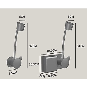 Hair Dryer Holder 360° Rotating Wall Mounted, Handsfree Hair Dryer Stand (White)