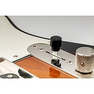 Musiclily Pro Inch Size Guitar Telecaster Barrel Switch Tips 3-Way Pickup Selector Switch Knobs for USA Fender Tele Style, Black (Set of 2)