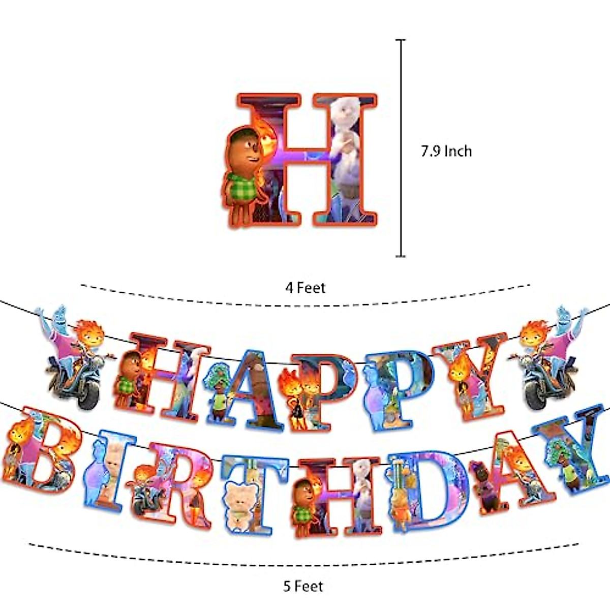 Cifeeo Elemental Birthday Supplies, Elemental Party Decorations with Happy Birthday Banner, Cake Topper, Balloons for Elemental Birthday Decorations, Elemental Themed Party Supplies