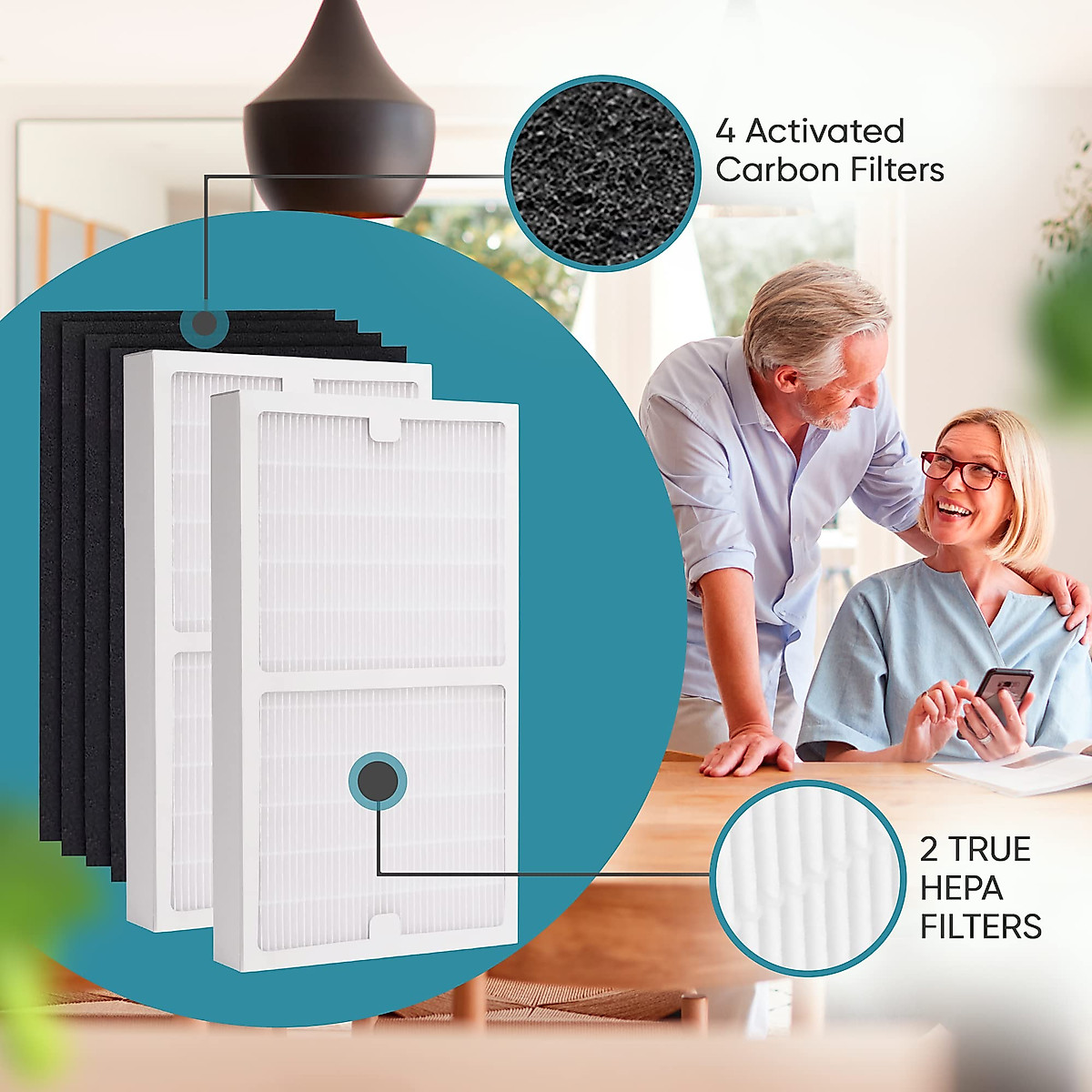 2 Pack Replacement Filters - C - for Idylis Air Purifiers IAP-10-280, IAP-10-200, Part# IAF-H-100C