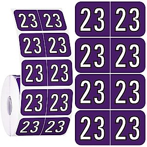 500 Pieces 2023 Year Stickers File Folder Year Labels Rectangle Coded Colored Year Stickers Self Adhesive Year Labels End Tab File Folders Office Supplies, 1 Roll (Purple, 1'' x 1/2")