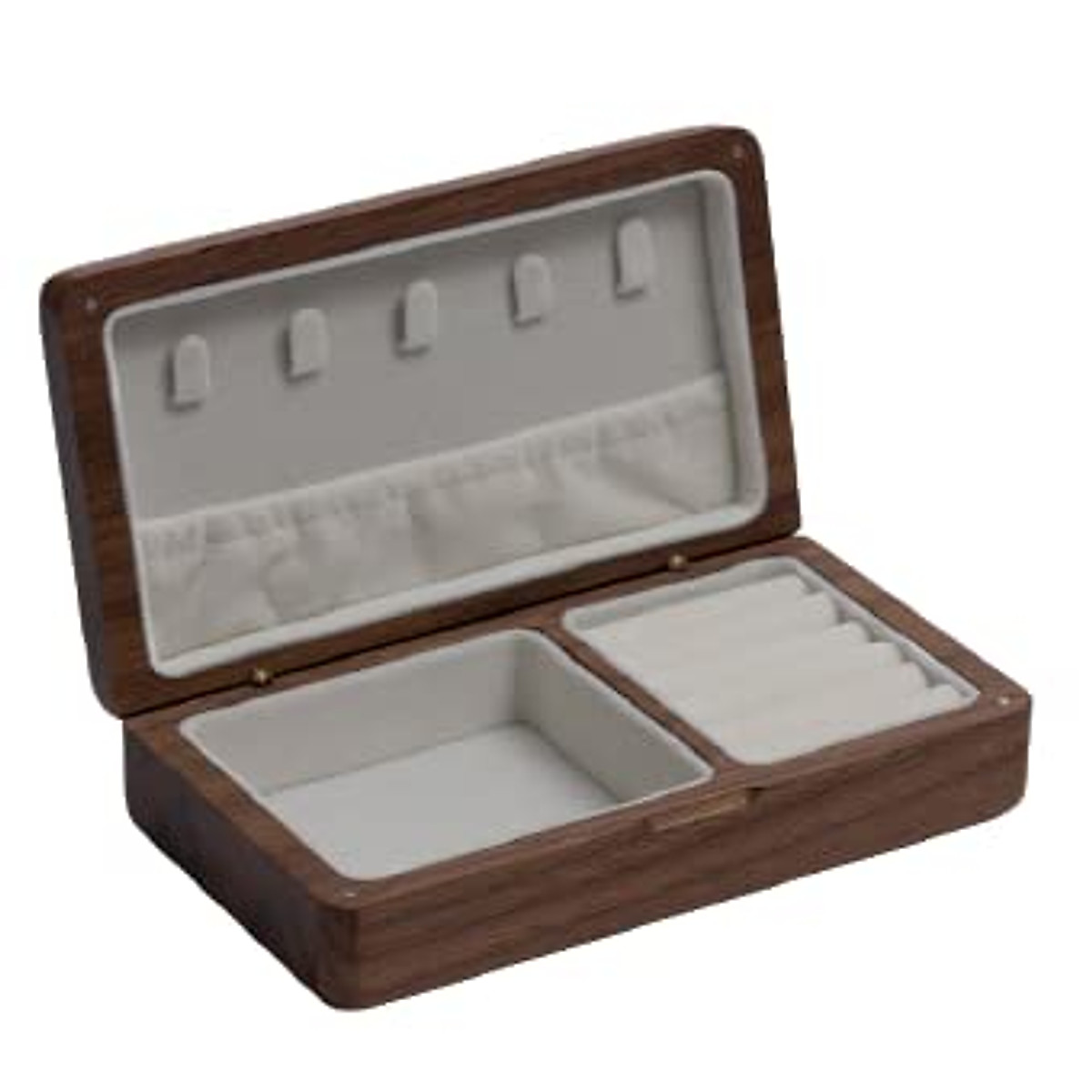 ZZYINH AN207 Wooden Jewelry Box Storage Box Small Exquisite Jewelry Hanging Necklace Earrings Ring Portable Jewelry Box Small Jewelry (Color : Walnut)
