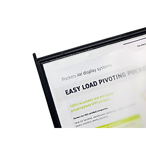 Tarifold Wall Mounted Reference System with 10 Easy-Load Pockets - 20 Sheet Capacity - Letter-Size - Black (EZW771)