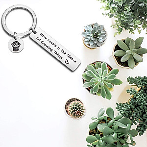 ENSIANTH Gardener Gift Idea Plant Keychain Plant Lover Gift Gardening Jewelry Florist Farmer Inspirational Gift (Growing thing key)
