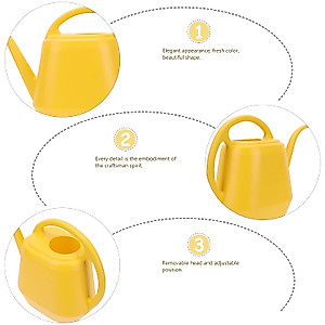 DOITOOL Plant Watering Can Plastic Watering Pot Spout Water Cans Watering Kettle Plastic Small Watering Sprinkler Pot for Indoor Bonsai Plants Garden Flowers Yellow Spray Bottles
