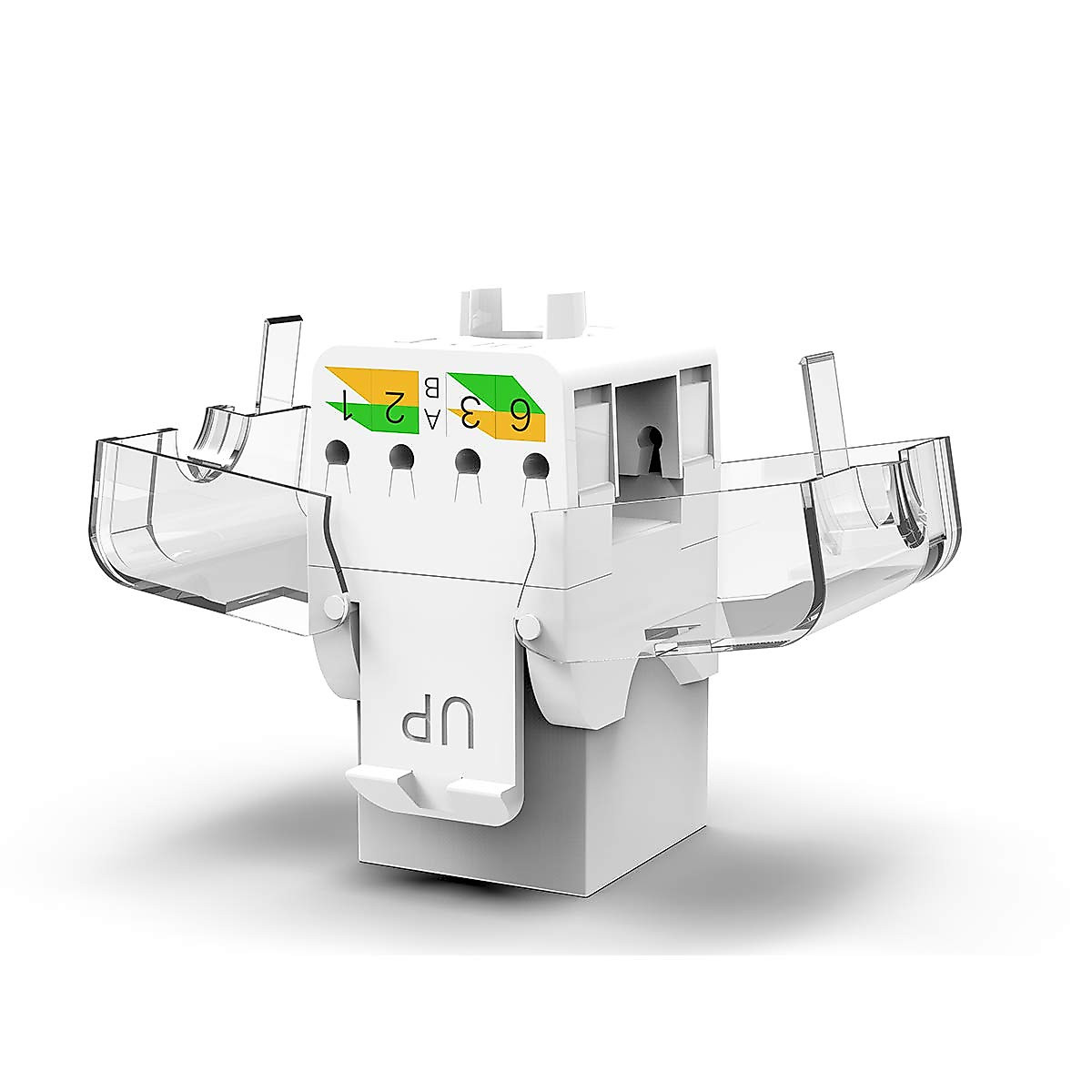 AMPCOM CAT6 Keystone Jack Tool-Less RJ45 UTP, No Punch-Down Tool Required Module Coupler 10-Pack White