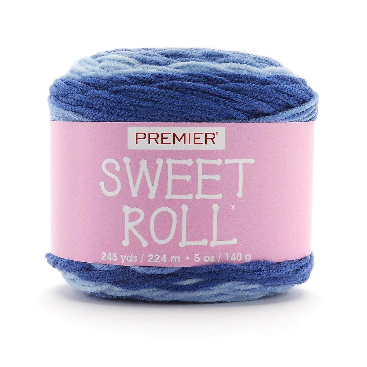 Premier Yarns Sweet Roll Yarn, Ideal Yarn for Crocheting and Knitting, Medium-Weight and Self-Striping Yarn, Made of Acrylic, Honey Lavender, 5 oz, 245 yards