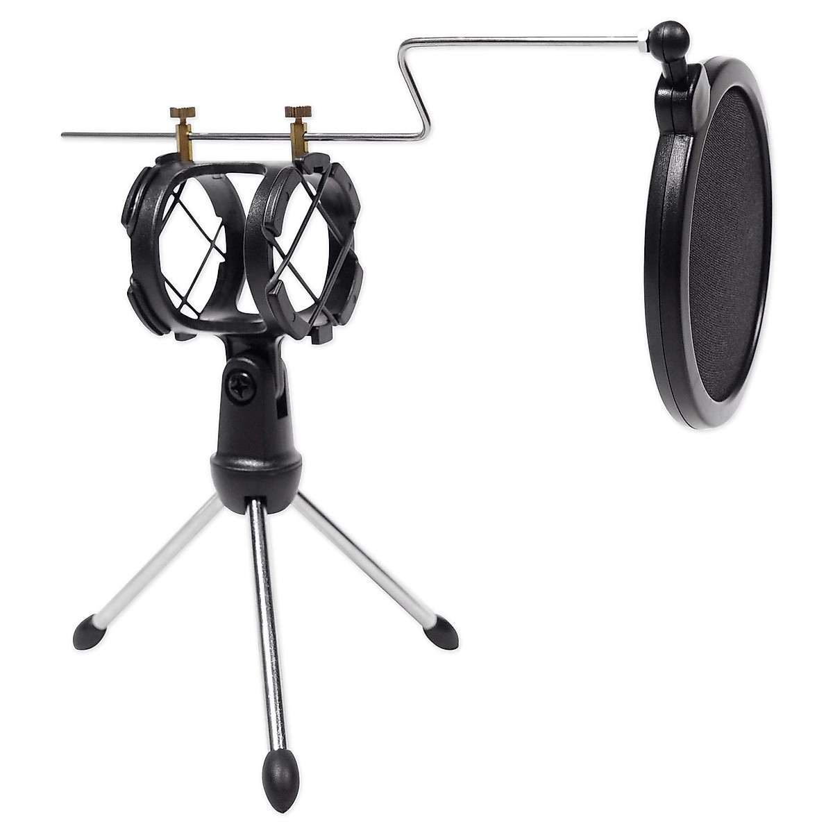 Rockville RTMS21 Desktop Tripod Microphone Stand with Pop Filter + Shock Mount