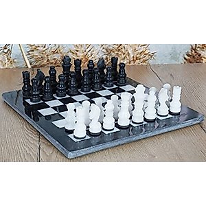 RADICALn Handmade Marble Weighted Black and White Staunton Tournament Chess Board Games Set - Elegant Home Décor Chess Game Sets Gift for Family
