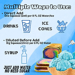 (Variety Pack of 3) Sugar Free Flavor Enhancer for Ice, Water, Snow Cone, Shaved Ice, Drink, Snacks; Multi-Purpose; Concentrate; Sweetened; No Need Sugar; Just Add Water. Zero Calories