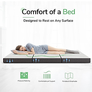 Novilla Tri Fold Mattress Full, 4 Inch Memory Foam Foding Mattress,Portable Mattress with Breathable Mesh Sides for Yoga, Camping, RV,Foldable Mattress,CertiPUR-US Certified,Full Size