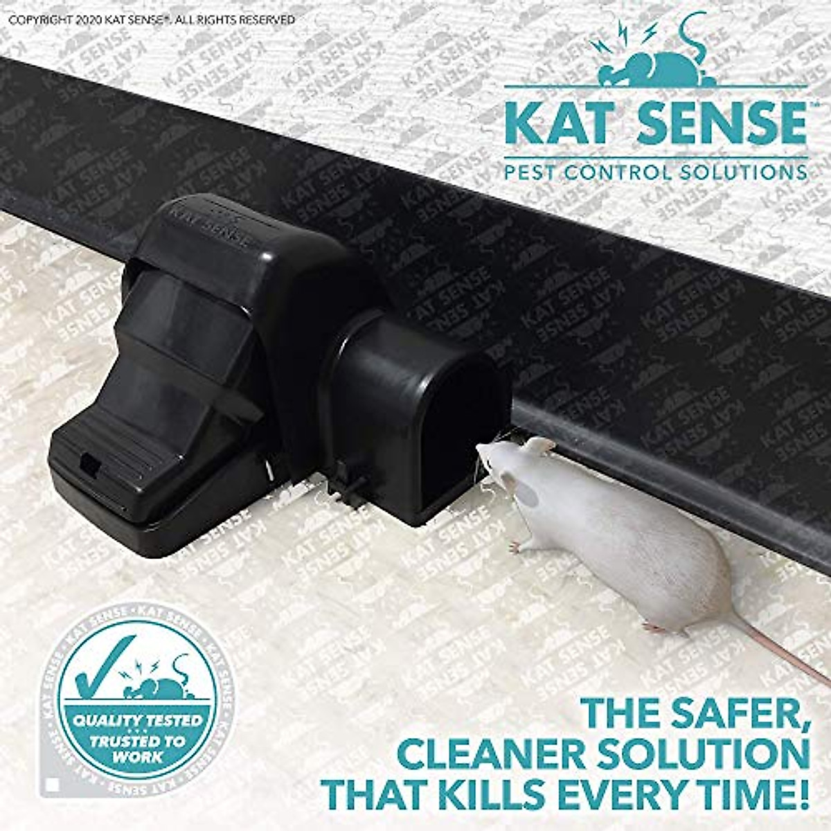 Kat Sense Covered Rat & Chipmunk Traps, Prevents Accidental Triggering with Tunneled Design, Quick Humane Kill, Indoor 'N Outdoor Mouse Snap Traps