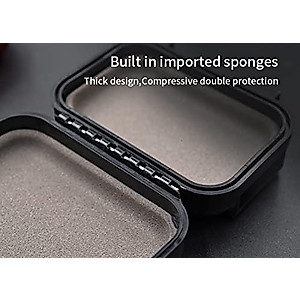 FEDAI Earphone Case, ABS Resin Hard Storage Box Multifunction Protective Case for Earphone, Earbud, in-Ear Monitor Eartip(Black)