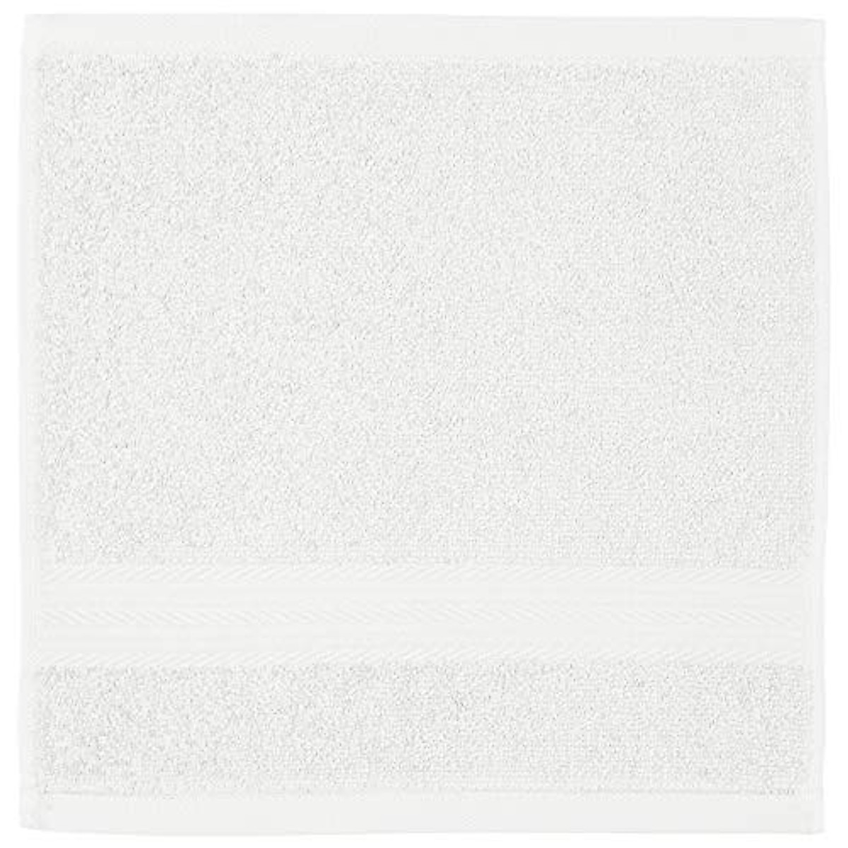 Amazon Basics Fade-Resistant Cotton Washcloth, 12-Pack, White, 12" L x 12" W