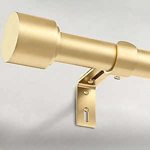 GEEBOBO Gold Curtain Rods for Windows 66 to 120 Inch, 1 Inch Adjustable Heavy Duty Easy Install Curtain Rods Set for Outdoor, Patio, Farmhouse, Bedroom, Living Room (Gold, 30"-120")