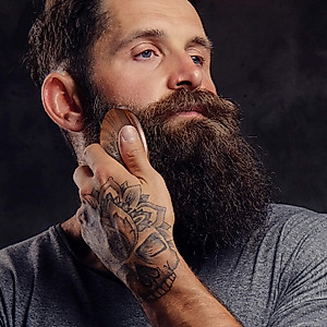 BFWood Boar Bristle Beard Brush for Men - Black Walnut Wood