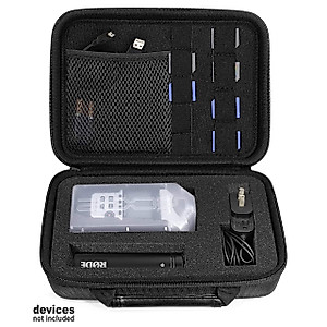 Professional Portable Recorder Case with DIY foam inlay for ZOOM H1, H2N, H5, H4N, H6, F8, Q8 Handy Music Recorders, Charger, Mic Tripod Adapter and Accessories (Polyester Black)