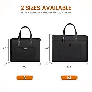 LOVEVOOK Lunch Bag Women Work,Lightweight Insulated Lunch Box for office-lady College Picnic Beach,Fashionable to Match,Black,S