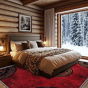 Yoozitrees Rustic Rugs for Living Room - Oriental Rug, 6x9 Rug, Chinese Traditional Classic Area Rug, Rustic Asian Style Carpet, Washable & Non Slip & Soft Large Rugs, Oriental Home Decor