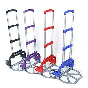 Hand Cart Portable Heavy Duty Trolley Workstation with Durable Wheels by PrimeKits for Multi Purpose Loading Moving Office Use (Folding Luggage Cart)