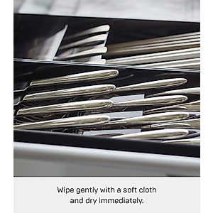 Yamazaki Home Expandable Cutlery Kitchen Angled Utensils Storage Silverware Organizer Compact Drawer Insert Tray | Plastic, One Size, White