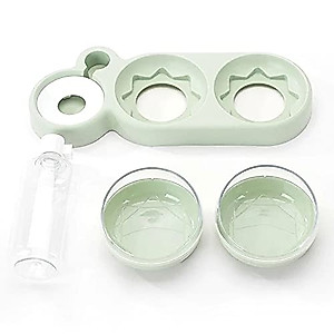 BREWIX Dog Food Bowl Pet Cat Bowl Automatic Feeder Dog Cat Food Bowl with Water Fountain Double Bowl Drinking Raised Stand Dish Bowls for Cats Bowl