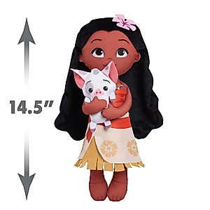 Disney Princess Lil' Friends Plushie Moana & Pua 14-inch Plushie Doll, Kids Toys for Ages 3 Up by Just Play