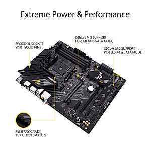 ASUS TUF Gaming B550-PLUS AMD AM4 Zen 3 Ryzen 5000 & 3rd Gen Ryzen ATX Gaming Motherboard (PCIe 4.0, 2.5Gb LAN, HDMI 2.1, BIOS Flashback, USB 3.2 Gen 2, Addressable Gen 2 RGB Header and Aura Sync)