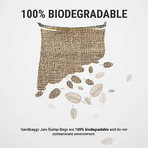 Sandbaggy Small Burlap Bag Wholesale Bulk - Size: 12" x 19" - Sandbags - Sand Bag - 100% Biodegradable - Gift Wedding Bags - Gift Craft Bags (3 Bags)