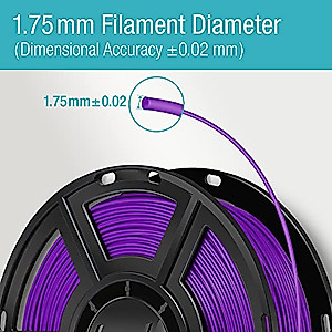 FLASHFORGE D-Series PLA 3D Printer Filament, 1.75mm (Purple), 0.5kg Spool (1.1lbs), Guaranteed Fresh, Dimensional Accuracy +/- 0.02mm, Tangle-Free, Fits Most FDM Printers [Risk-Free]