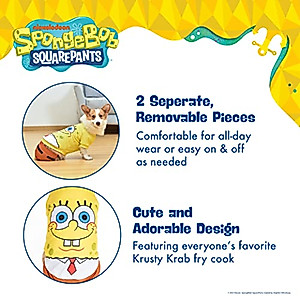 SpongeBob SquarePants for Pets Halloween Tee & Shorts for Dogs - Fun and Cute Halloween Costumes for Dogs - Officially Licensed Spongebob Squarepants Pet Products, Spongebob Dog Outfit Large, Yellow
