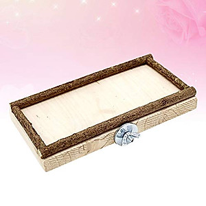 POPETPOP Bird Perch Stand Platform Natural Wood Playground Playing Board - Platform Bird Feeder Hamster Springboard Small Animals Parrot Cage Accessories -10 * 20cm