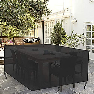 POMER Patio Furniture Cover, 78inch Rectangle Outdoor Table Cover for Sofa Sectional Waterproof Heavy Duty Garden Couch Cover - 78.5x63x27.5inch