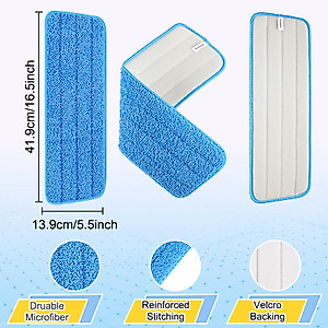 Microfiber Spray Mop Replacement Heads for Wet/Dry Mops Compatible with Bona Floor Care System (5 Pack)